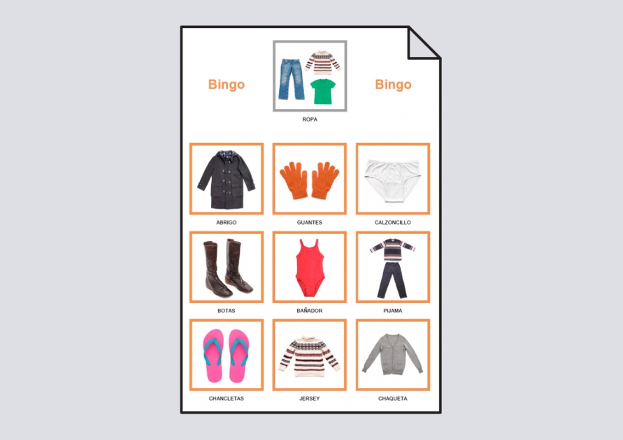 Bingo de la ropa: Bingo #Soyvisual