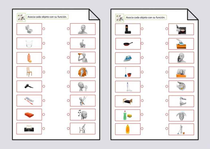 La casa. Asociar acciones con objetos: Vocabulario #Soyvisual