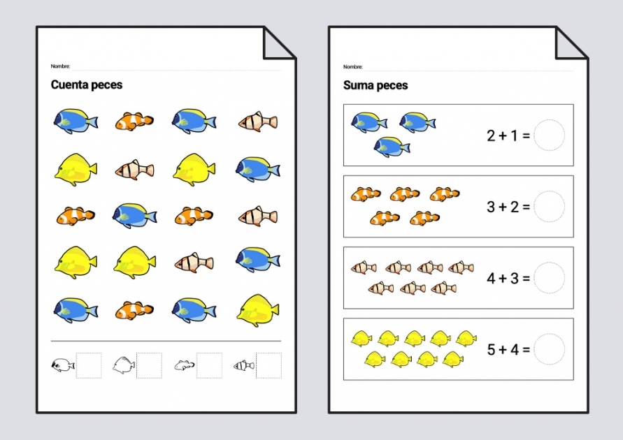 Cuenta y suma peces: Matemáticas #Soyvisual