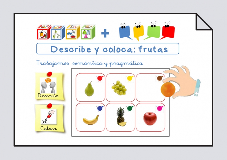 Describe y coloca: Las frutas: Material TEACCH #Soyvisual