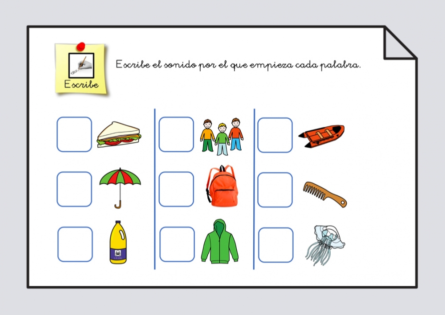 Escribe el sonido por el que empieza: Conciencia fonémica #Soyvisual