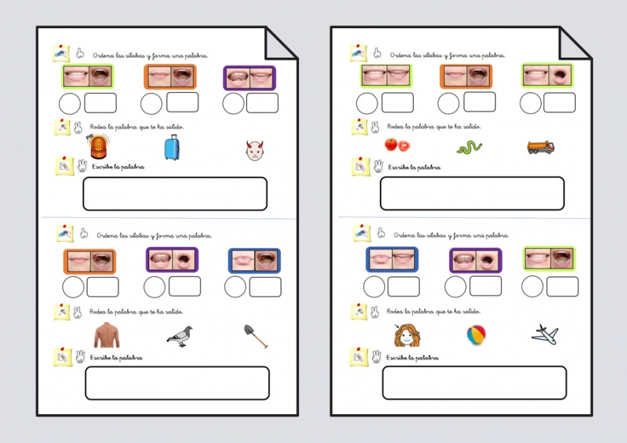 Ordenar sílabas y formar palabras - Manipulativo: Principio alfabético ...