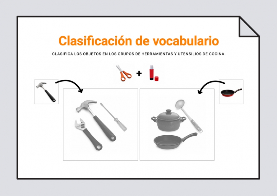 Clasificación de vocabulario. Herramientas y utensilios de cocina ...