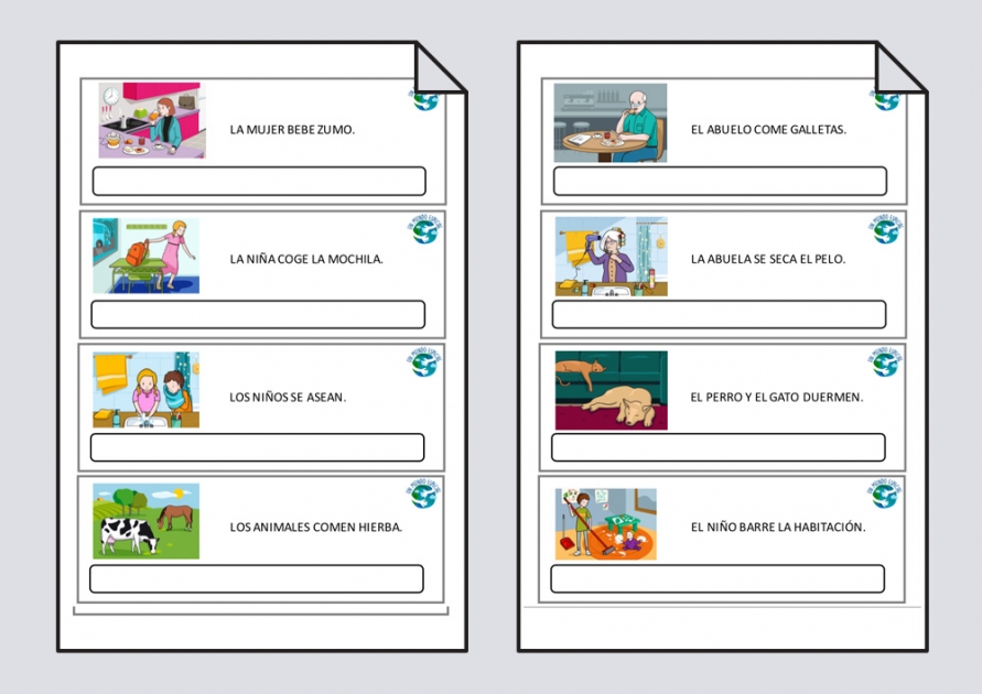 Copiado de oraciones con apoyo visual: Lectoescritura #Soyvisual