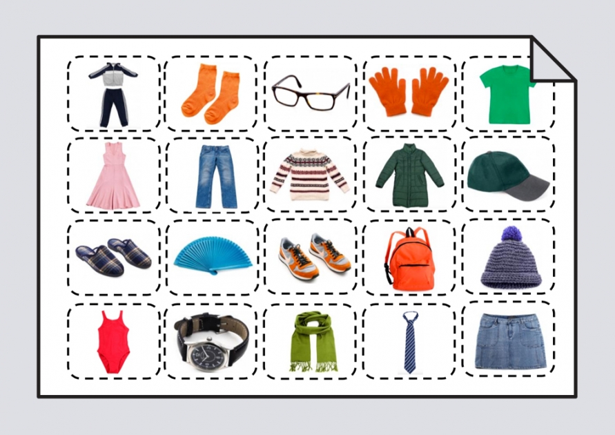 Memory de la ropa y complementos: Memoria visual #Soyvisual